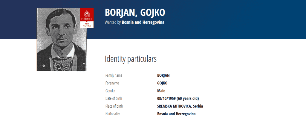 Raspisana potjernica za Gojkom Borjanom - Detektor